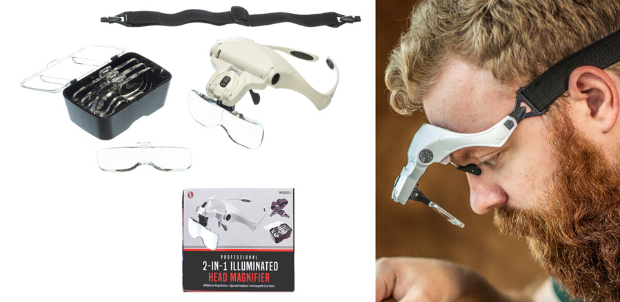 2-IN-1 Professional Illuminated Head Magnifier W/ Head Strap 5 L ...