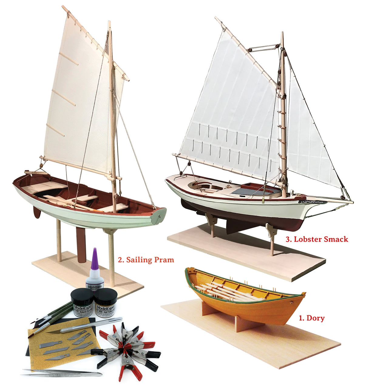 Model Shipways Shipwright 3 Kit Combo Series with Tools, Glue and Pain ...