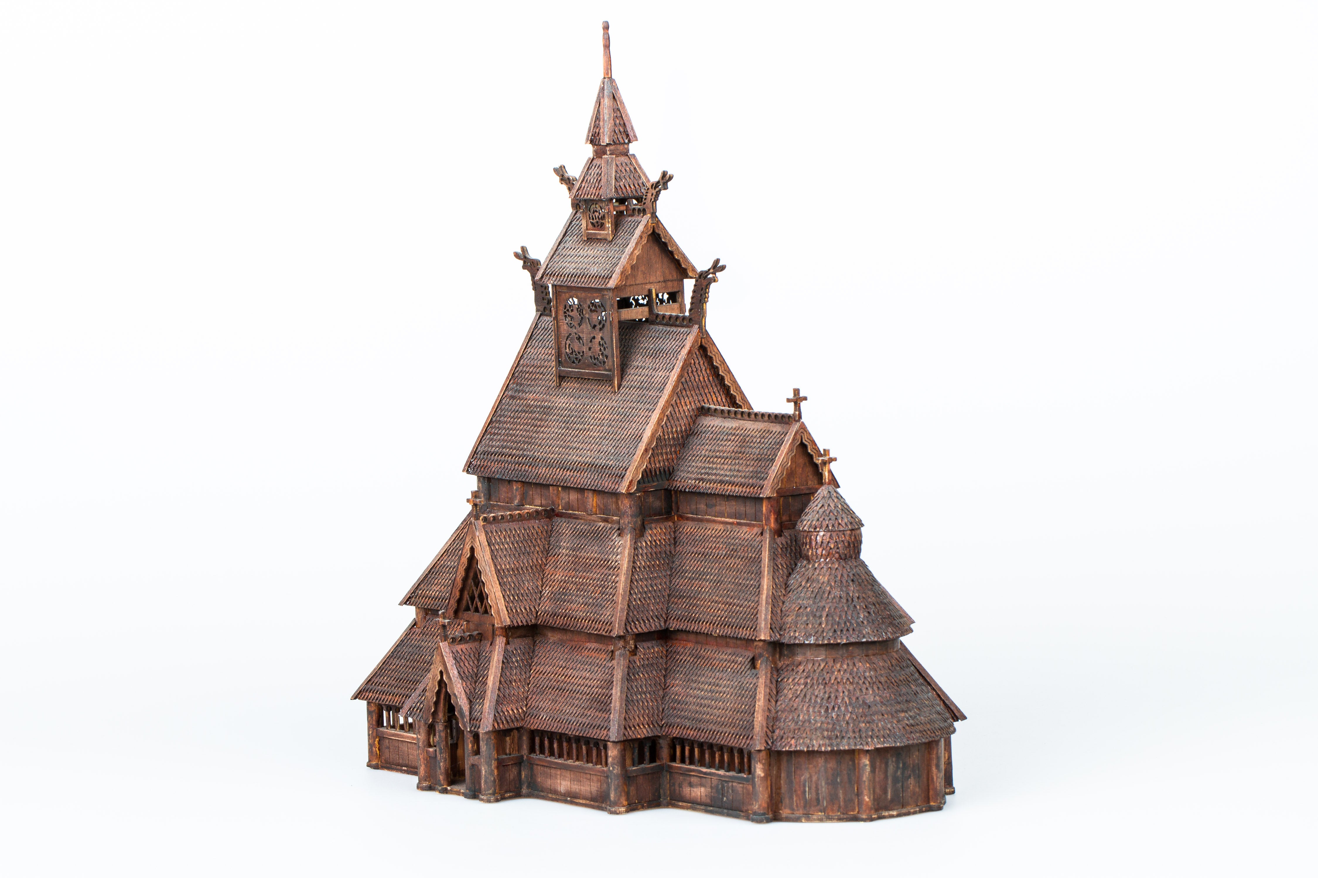 Dusek-Mamoli - Norwegian Stave Church Wood Model Kit D010 Scale 1:87 ...