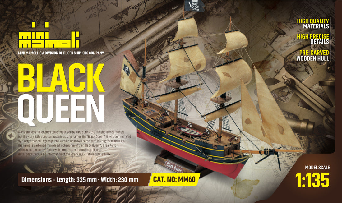 Dusek-Mamoli - Mamoli MM60 Black Queen - Wooden model kit with pre-car ...