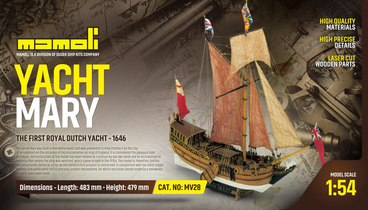 Dusek-Mamoli - Mamoli MV28 YACHT MARY 1/54 Scale Length: 483 mm, Heigh ...